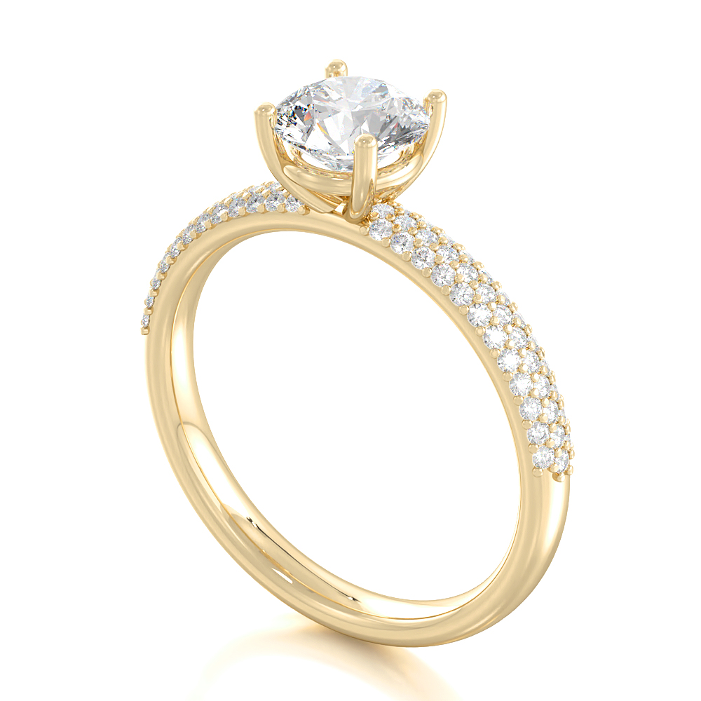 Shop Pretty Kernel Side Stone Diamond Ring | Miorola